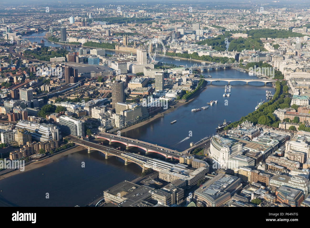 Aerial view of Southbank, River Thames Stock Photo - Alamy