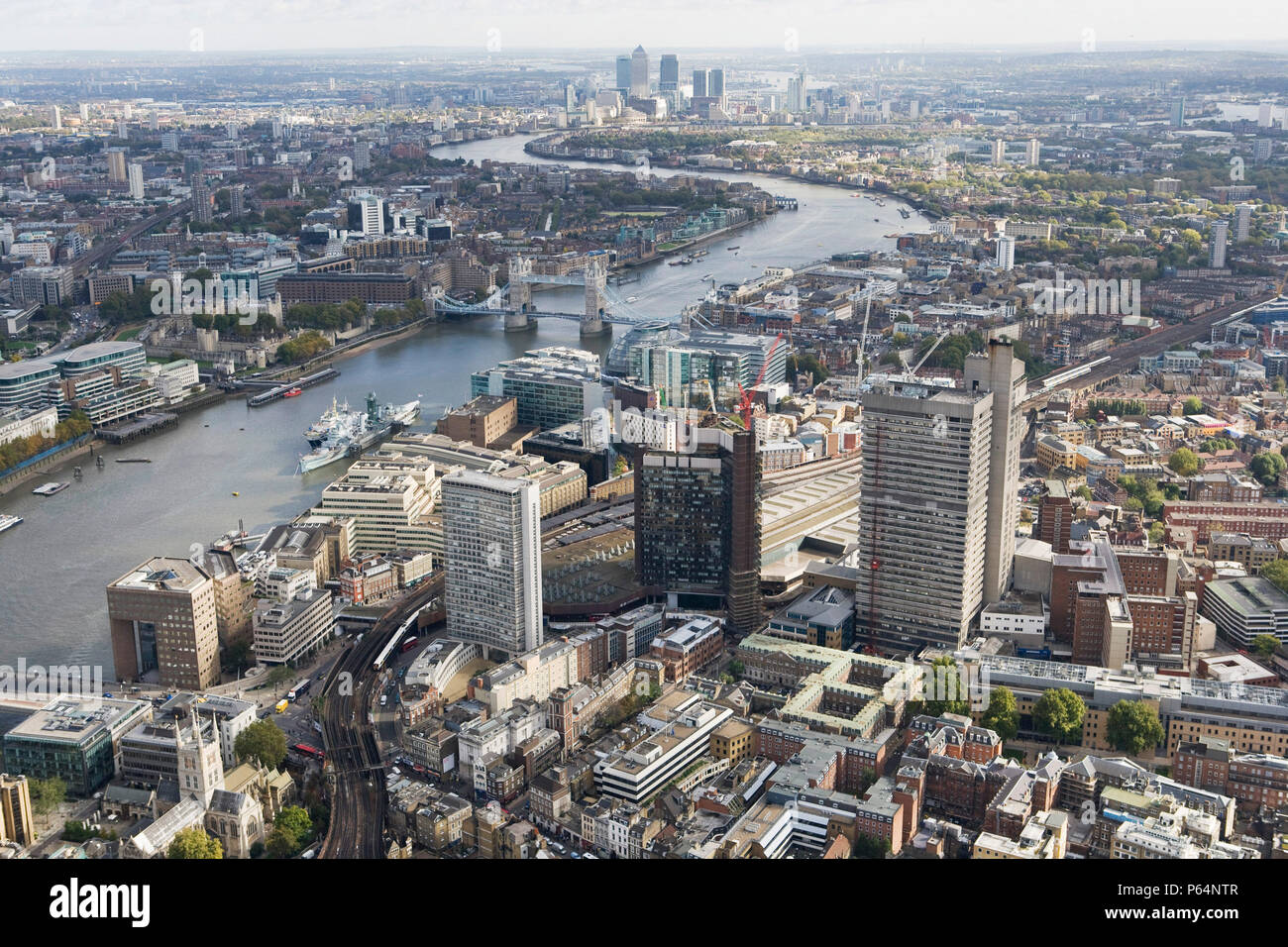 Aerial view of Tower bridge & London Bridge Stock Photo - Alamy