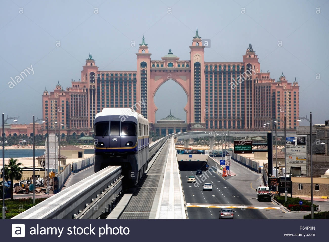 Palm Jumeirah Monorail Atlantis Hotel High Resolution Stock Photography ...