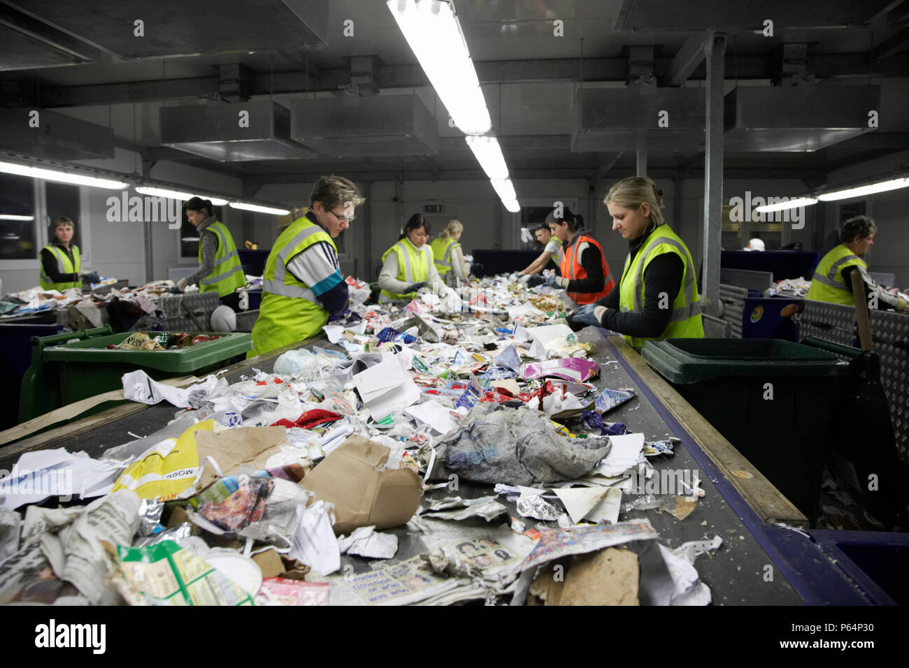 Rubbish on conveyor belt sorting hi-res stock photography and images - Alamy