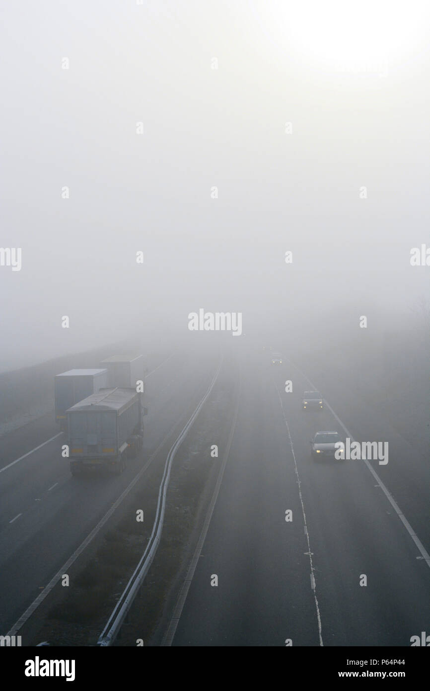 Sun fog motorway hi-res stock photography and images - Alamy