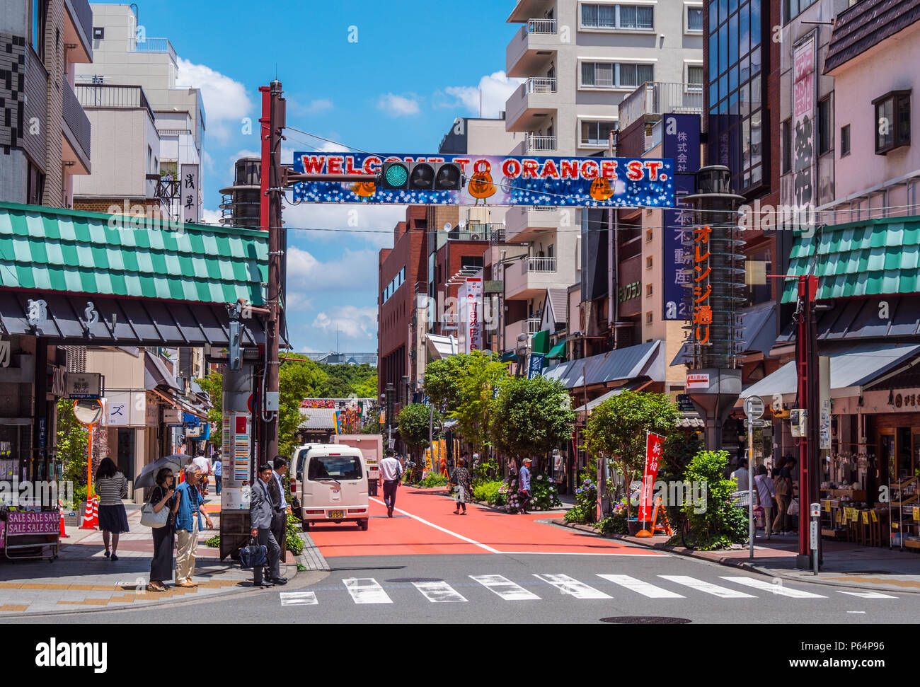 Welcome to Orange Street in Asakusa Tokyo - TOKYO / JAPAN - JUNE 19 ...