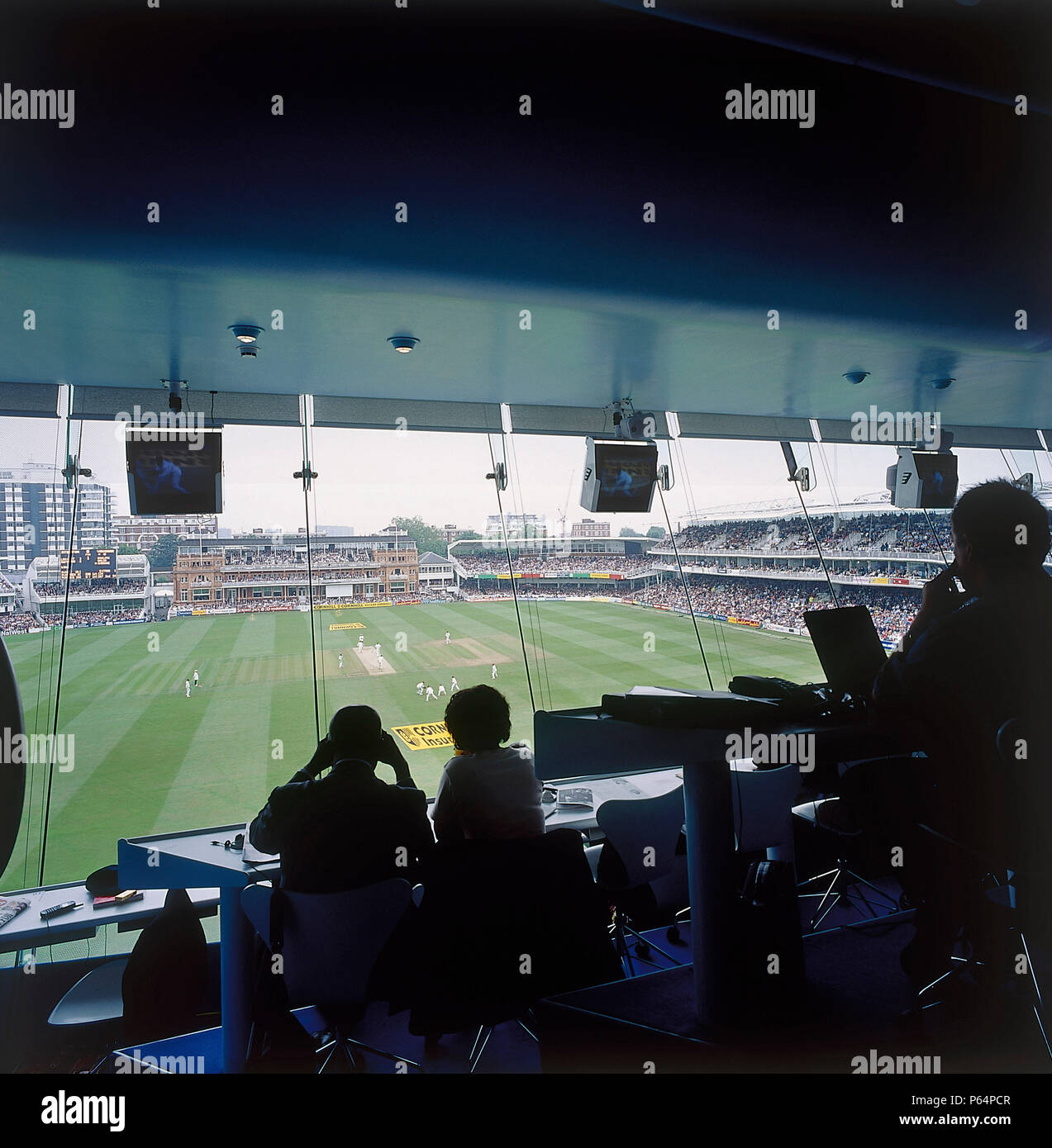 Media centre and match in progress. Lords Cricket Ground. London ...