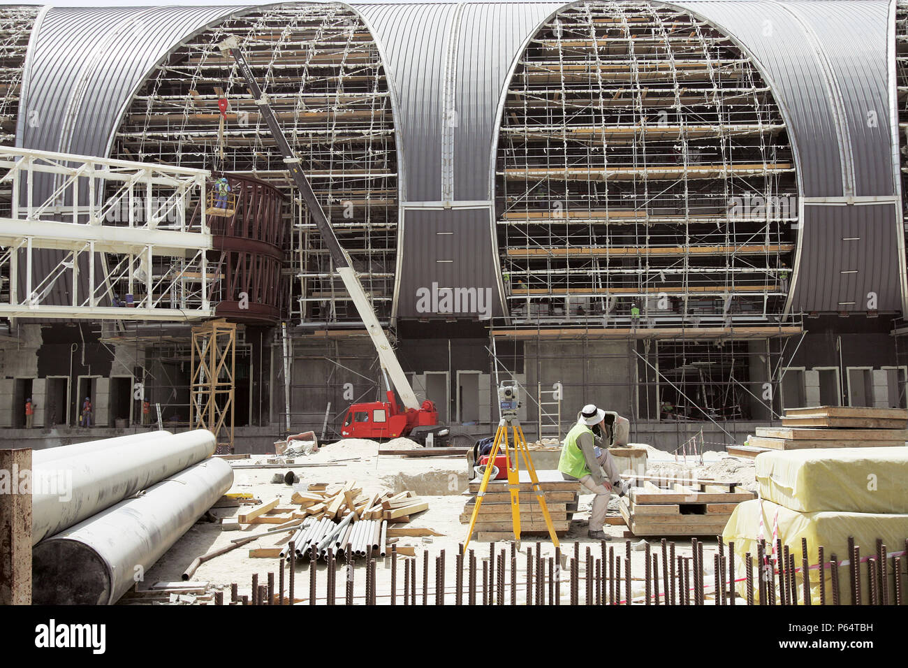 Construction work at Dubai International Airport expansion, Terminal 3 ...