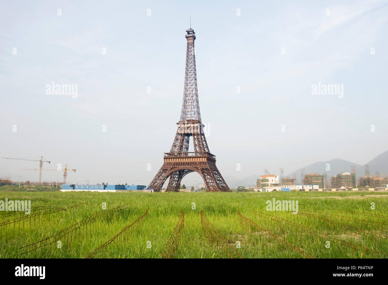 The Eiffel tower replica at Tiandu Cheng, a Parisian-themed residential development under ...