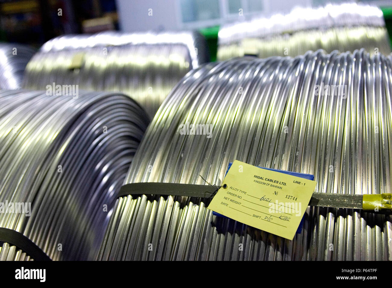 Cables ready to go out, Midal Cables, Doha Stock Photo - Alamy