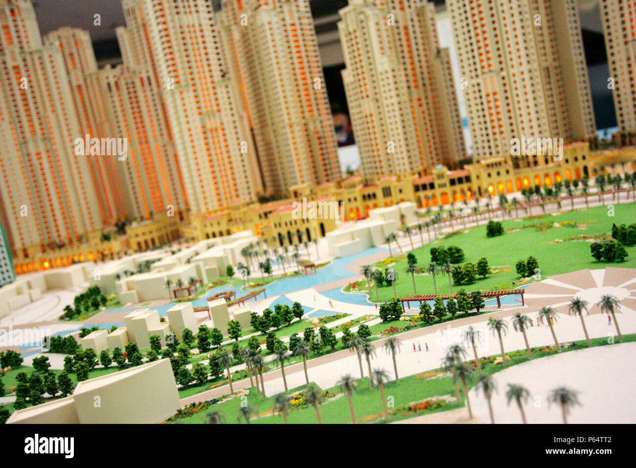 Model of a proposed new building development, Dubai, UAE Stock Photo ...