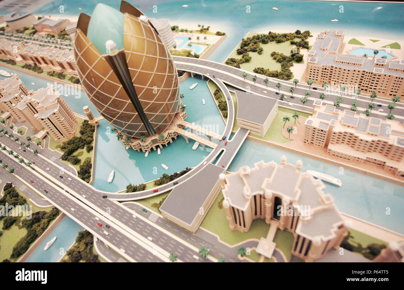 Model of a proposed new building development, Dubai, UAE Stock Photo ...
