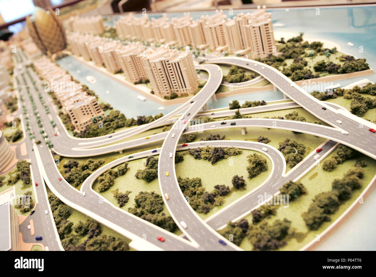 Model of a proposed new building development, Dubai, UAE Stock Photo ...