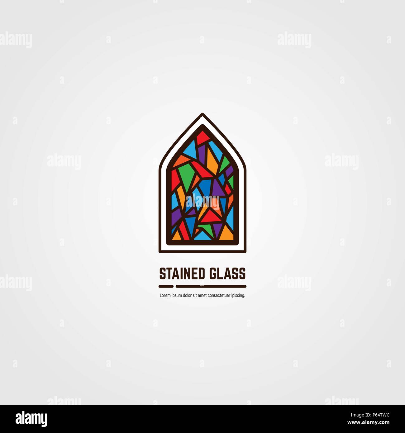 Stained glass line vector emblem Stock Vector Image & Art - Alamy