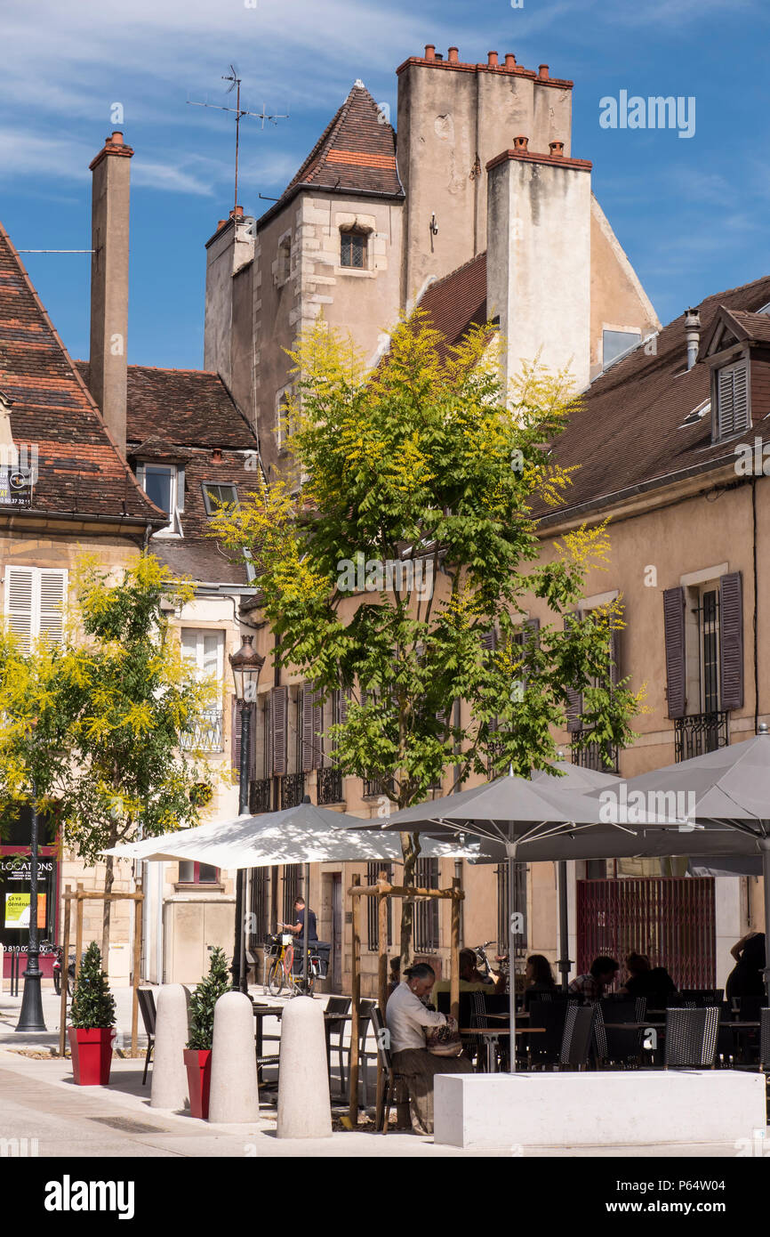 Cafe scene Dijon Cote-d'Or Bourgogne-Franche-Comte France Stock Photo ...