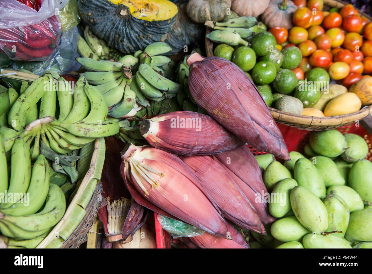 Banana Flower at the Vegetable and food market at the Kandal market or ...