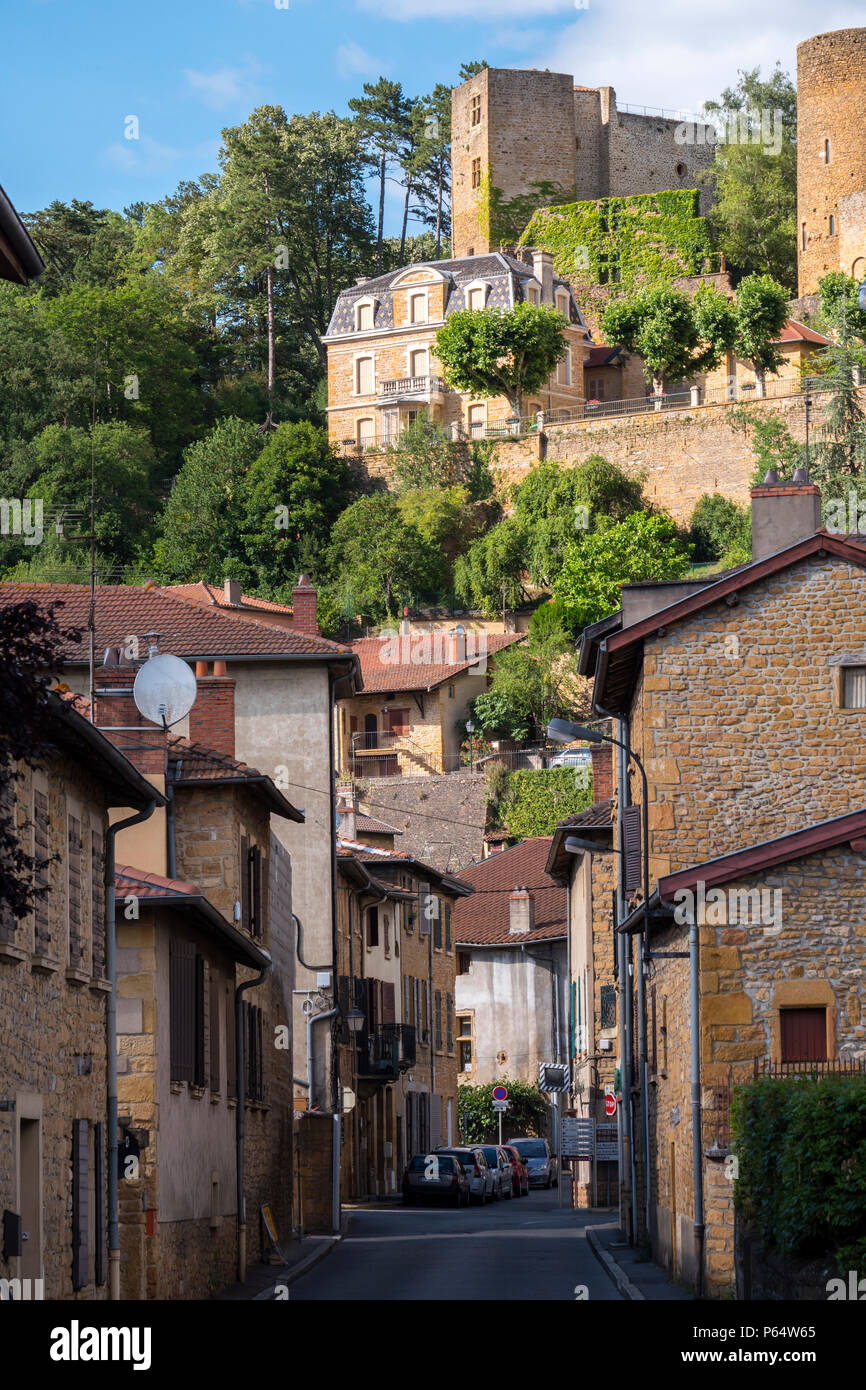 15th century castle Chatillon d'Azergues Rhône Auvergne-Rhône-Alpes ...