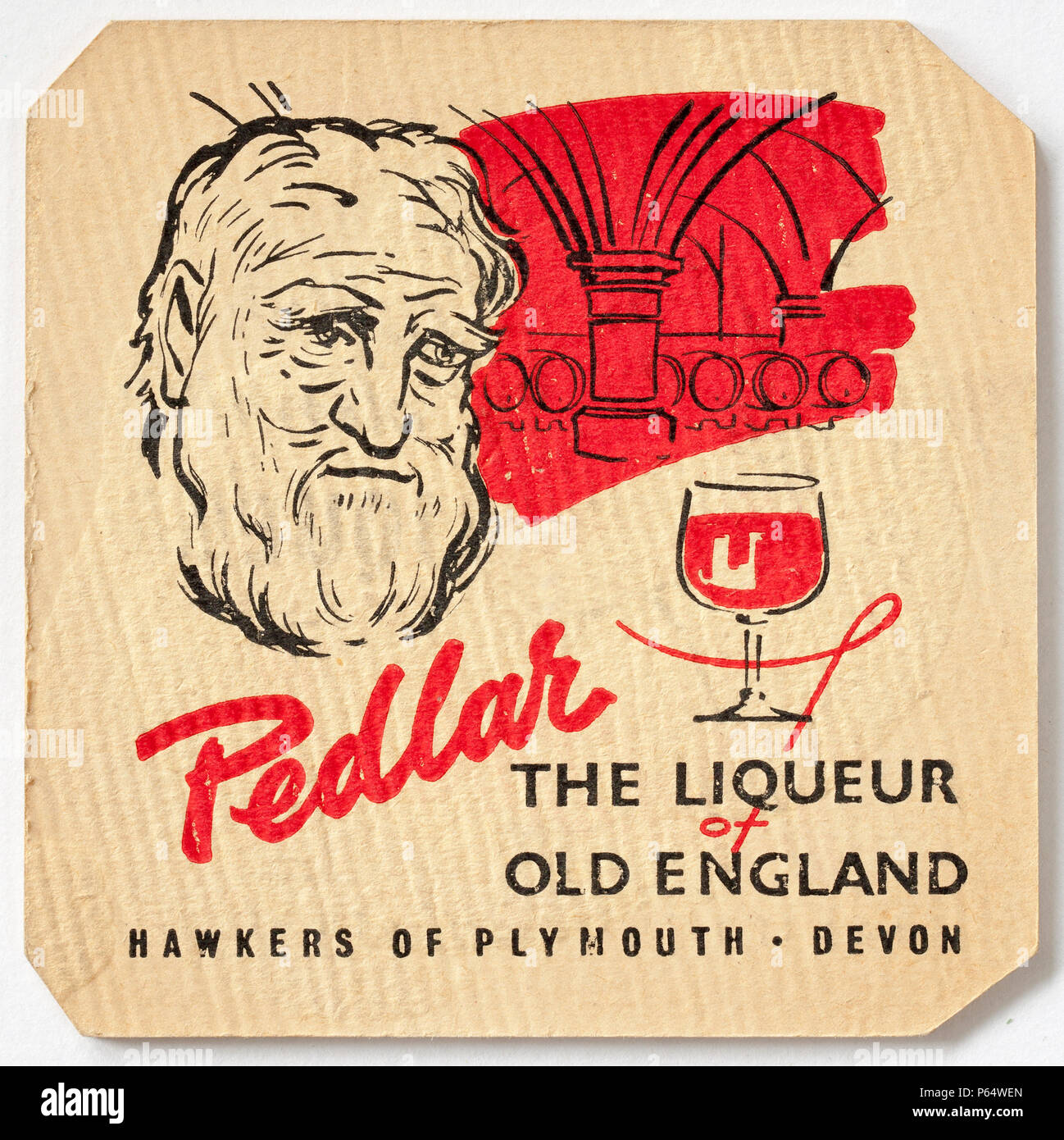 Vintage Pub Beer Mat Advertising Pedlar Liqueur Stock Photo - Alamy