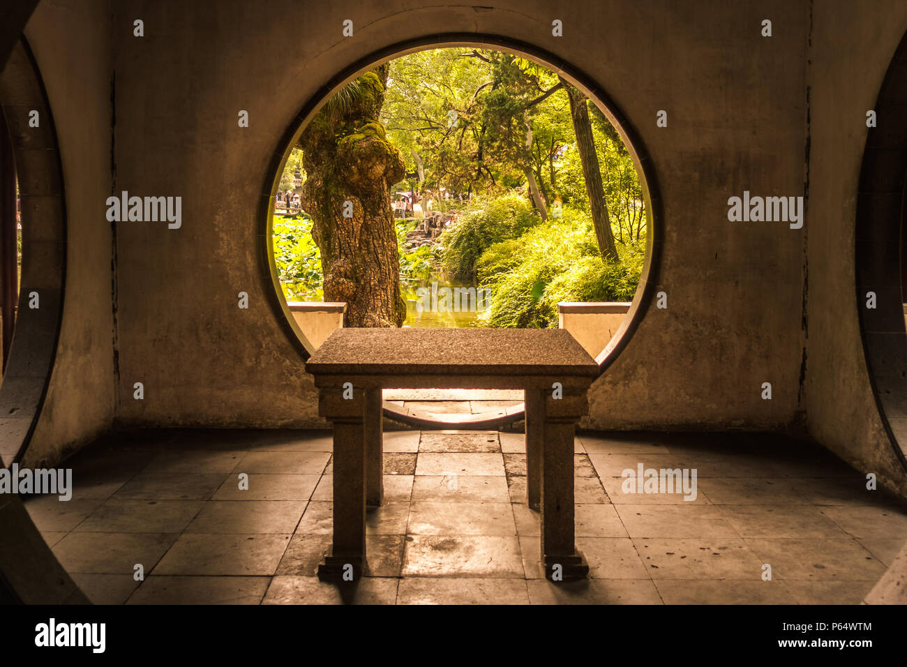 Chinese Traditional Garden Architecture Temple Table Entrance Stock ...