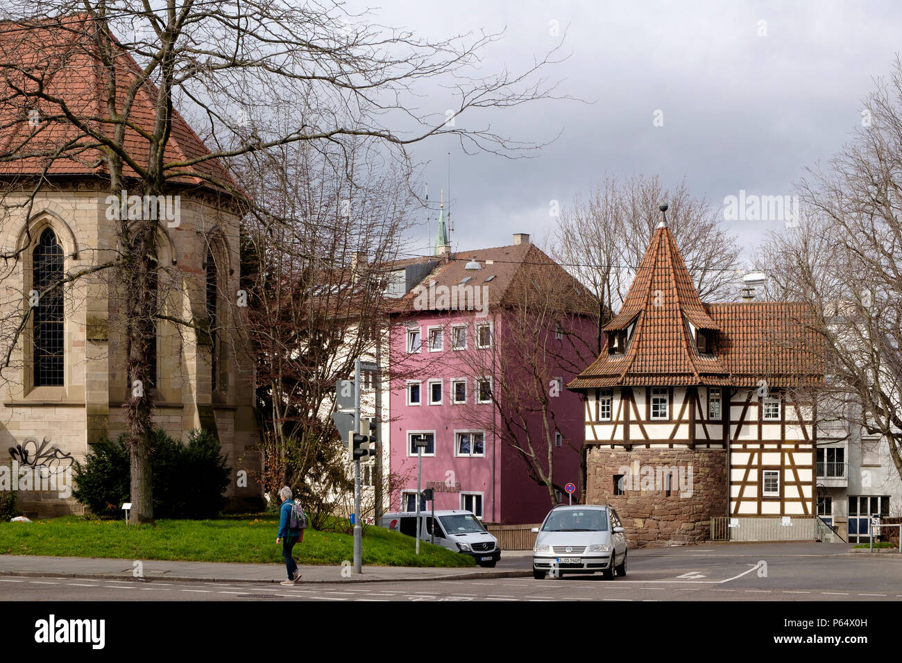 Bohnenviertel in Stuttgart - the timbered building is home to "Die ...