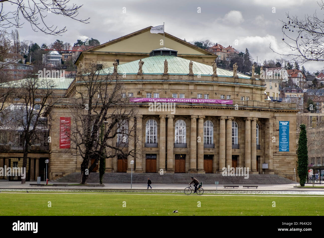Stuttgart Opera House fronting onto the State Park, Oberer Schloßgarten ...