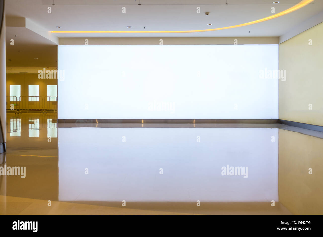 Billboard Rectangular White Mockup City Advertisement Stock Photo - Alamy