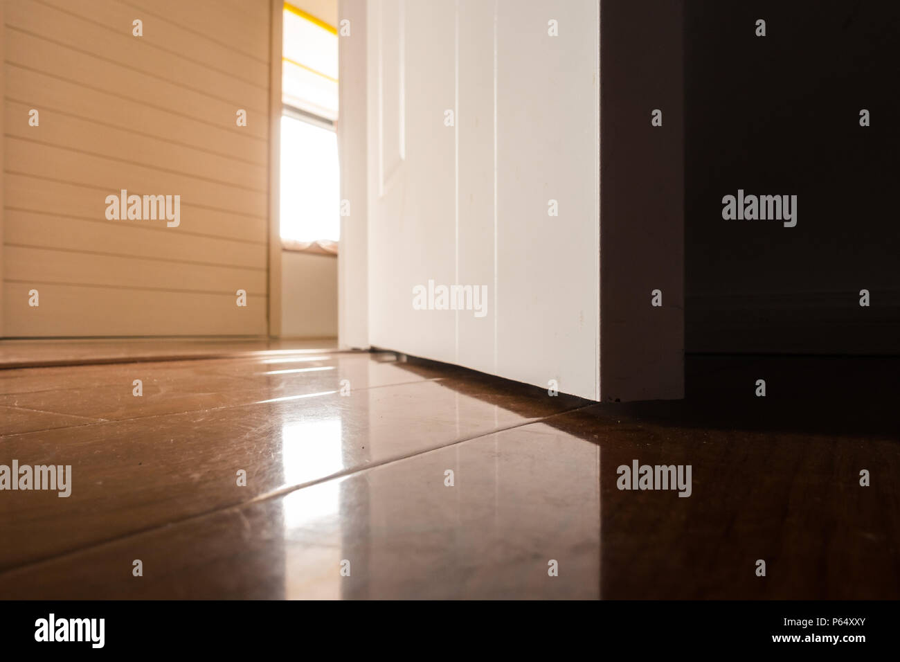 Looking out of the Door from a Low Angle Stock Photo - Alamy