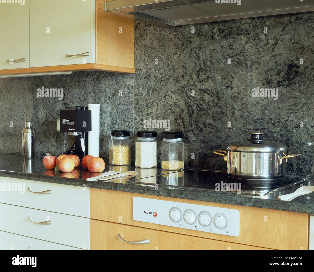 Profile of kitchenware on a kitchen counter Stock Photo - Alamy