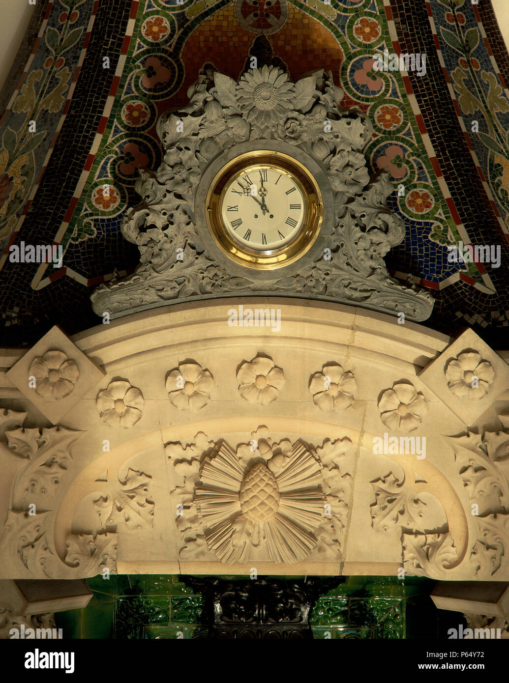 View of a clock in a artistic structure Stock Photo - Alamy