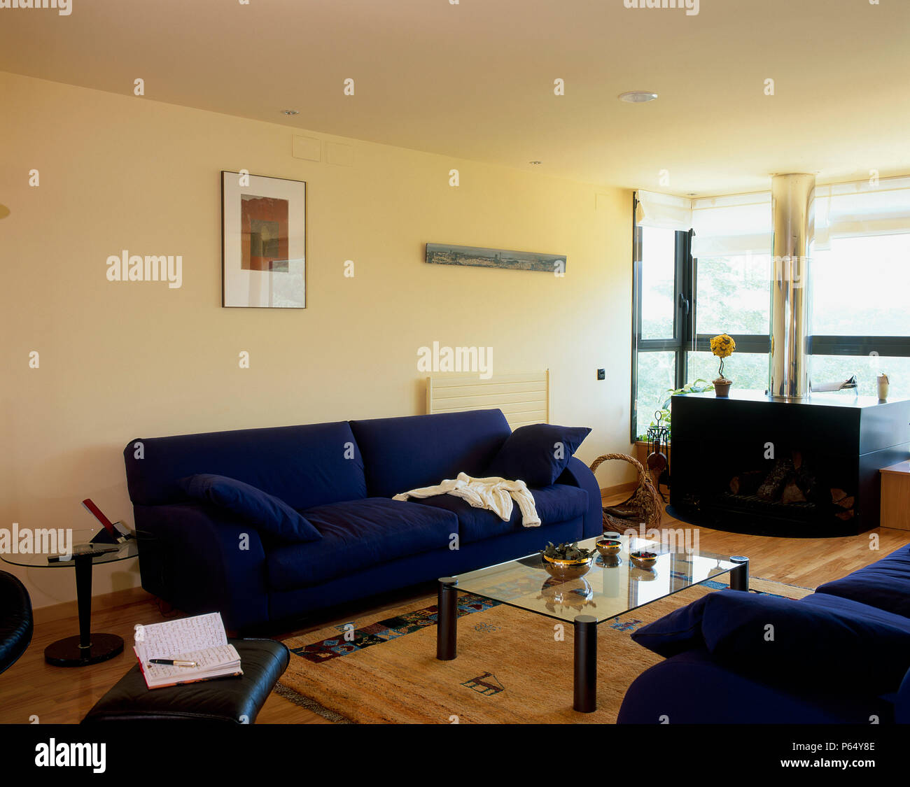 View of a comfortable living room Stock Photo - Alamy