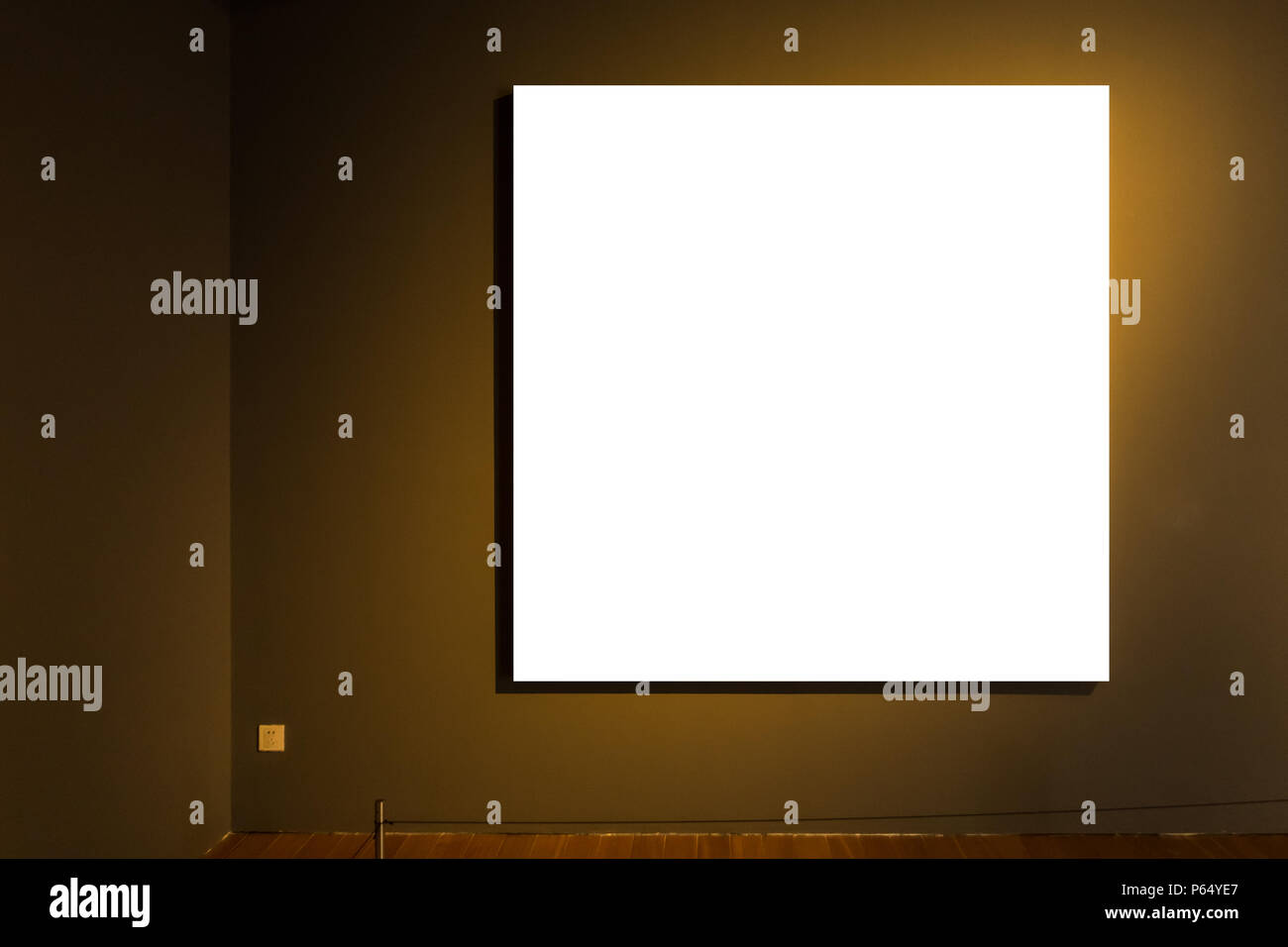 Billboard Rectangular White Mockup City Advertisement Stock Photo - Alamy