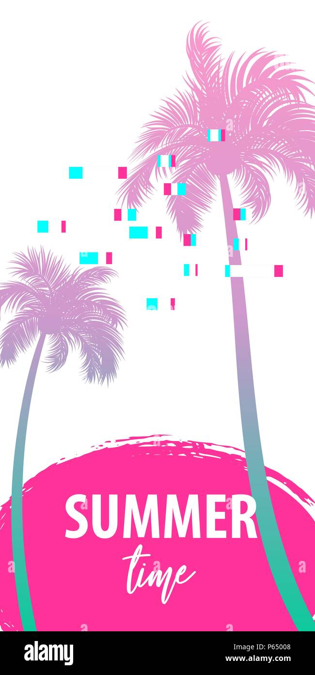 Summer time palm tree banner poster Stock Vector Image & Art - Alamy