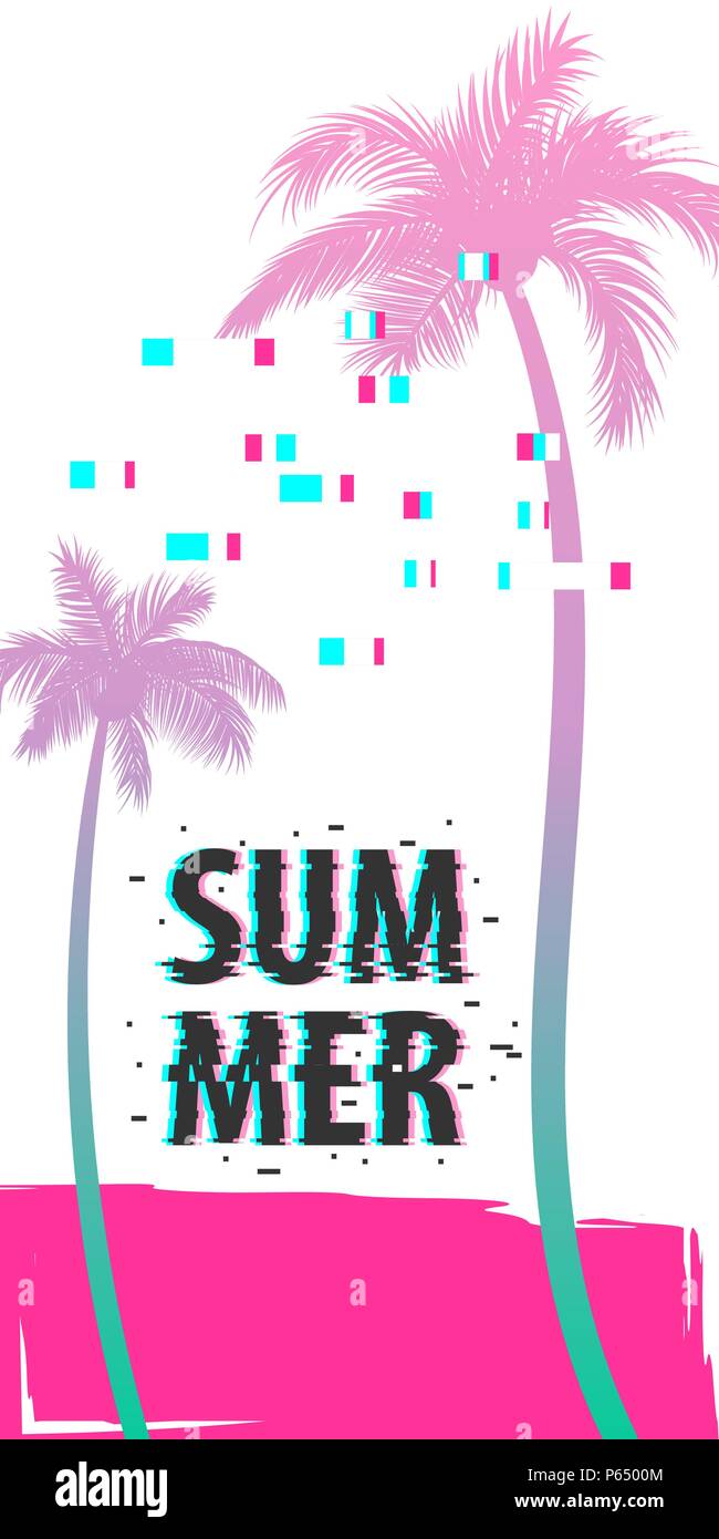 Summer time palm tree banner poster Stock Vector Image & Art - Alamy