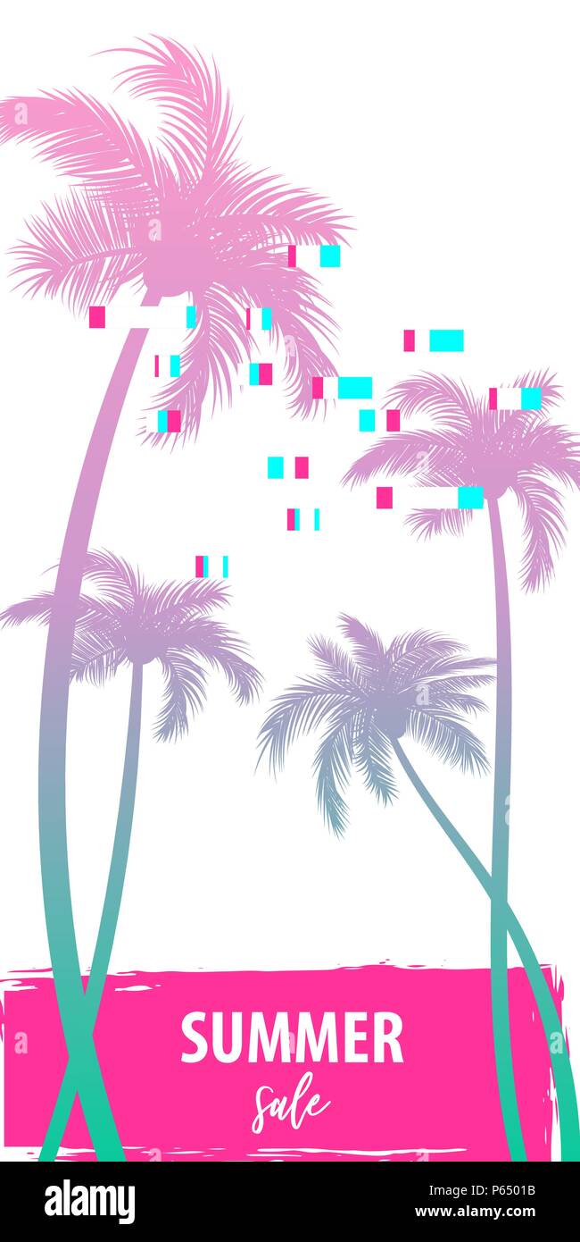 Summer time palm tree banner poster Stock Vector Image & Art - Alamy