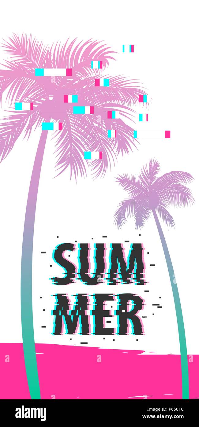 Summer time palm tree banner poster Stock Vector Image & Art - Alamy