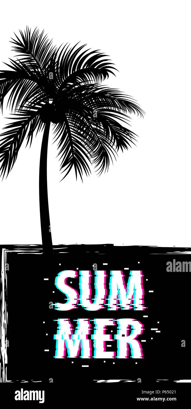 Summer time palm tree banner poster Stock Vector Image & Art - Alamy