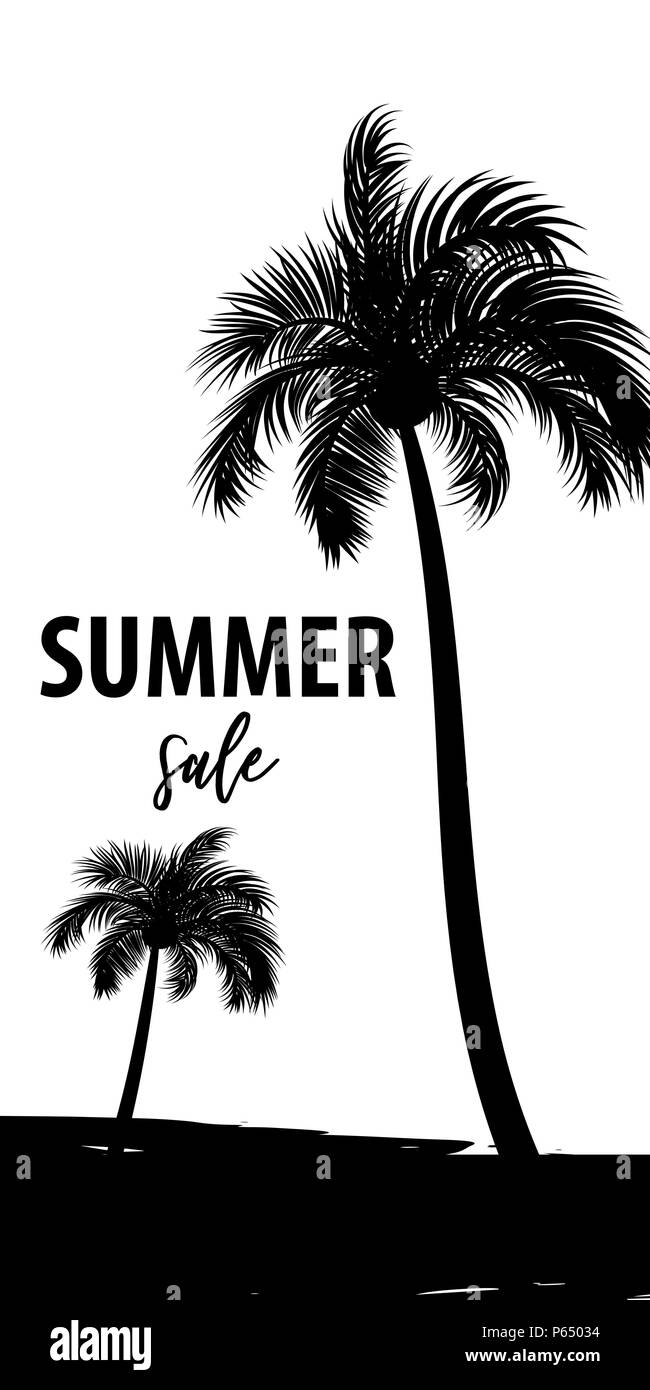 Summer time palm tree banner poster Stock Vector Image & Art - Alamy