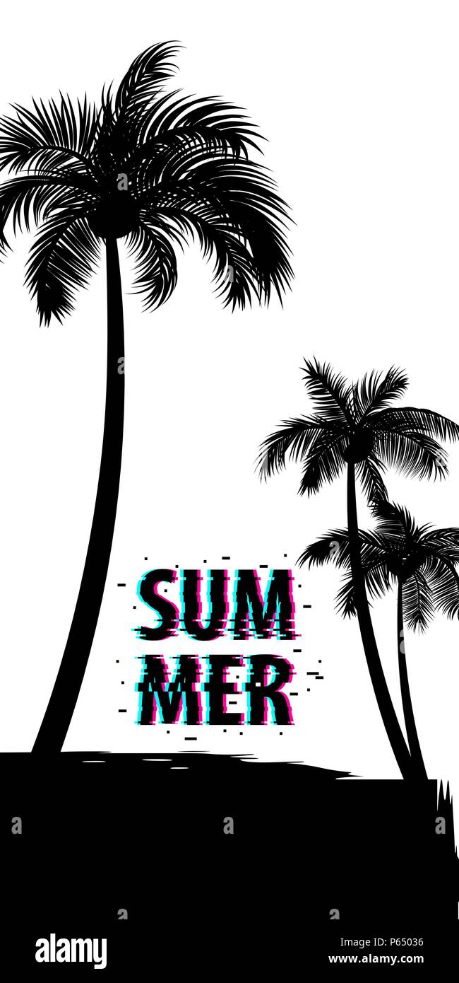 Summer time palm tree banner poster Stock Vector Image & Art - Alamy