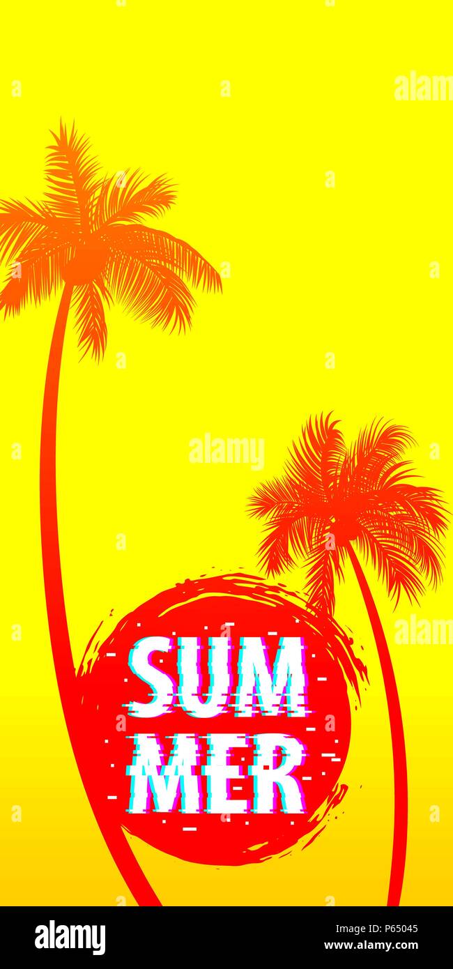 Summer time palm tree banner poster Stock Vector Image & Art - Alamy