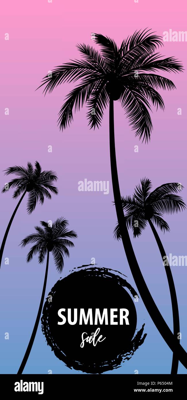 Summer time palm tree banner poster Stock Vector Image & Art - Alamy