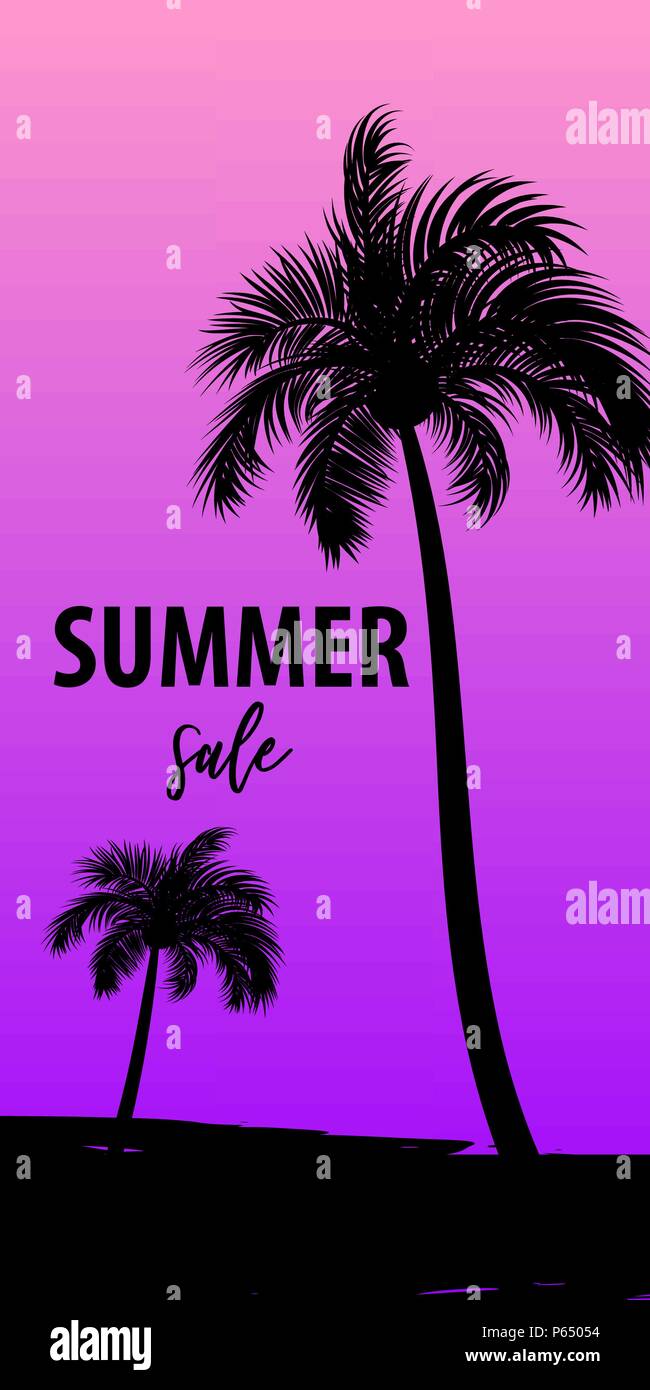 Summer time palm tree banner poster Stock Vector Image & Art - Alamy