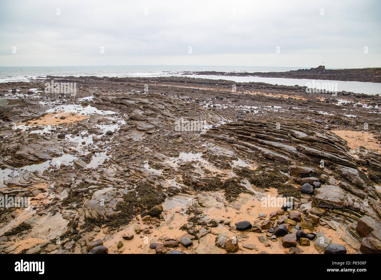 Scottish shore, rocks and sea, autumn in Scotland, United Kingdom Stock ...