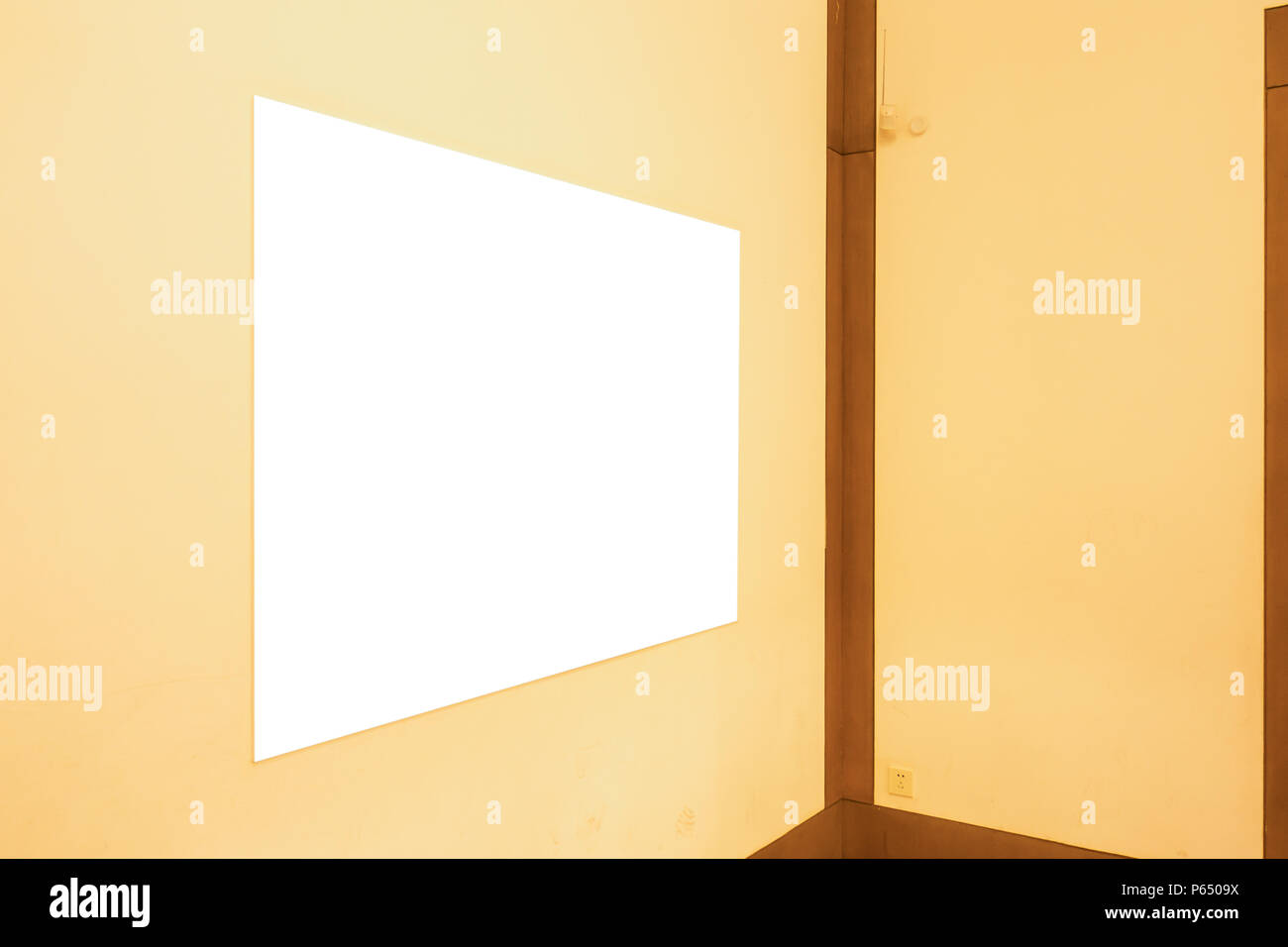 Billboard Rectangular White Mockup City Advertisement Stock Photo - Alamy