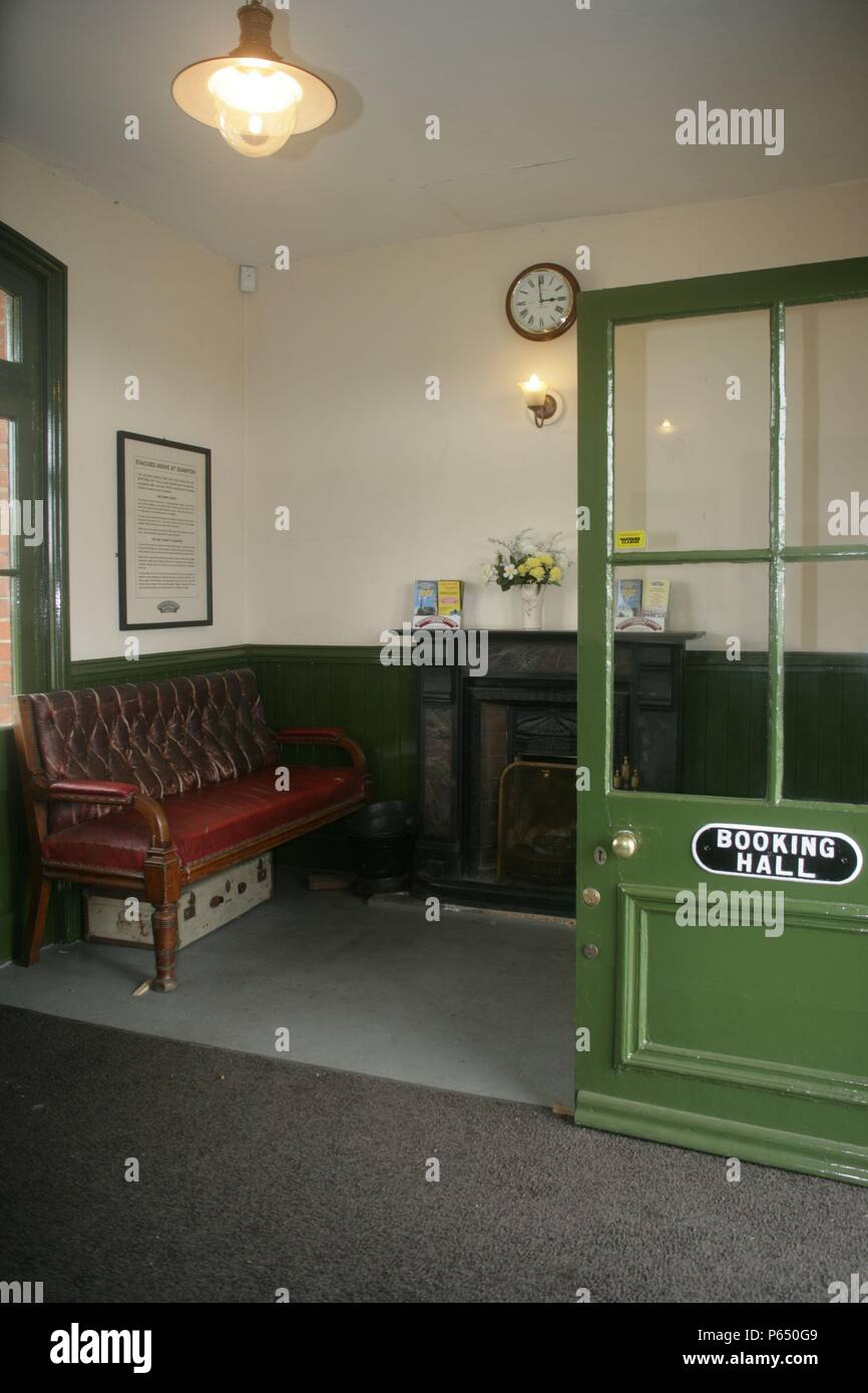 Waiting room interior at the preserved Metropolitin Railway station at ...
