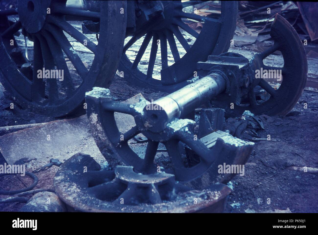 Wheel sections in the process of being cut up at George Cohen's ...