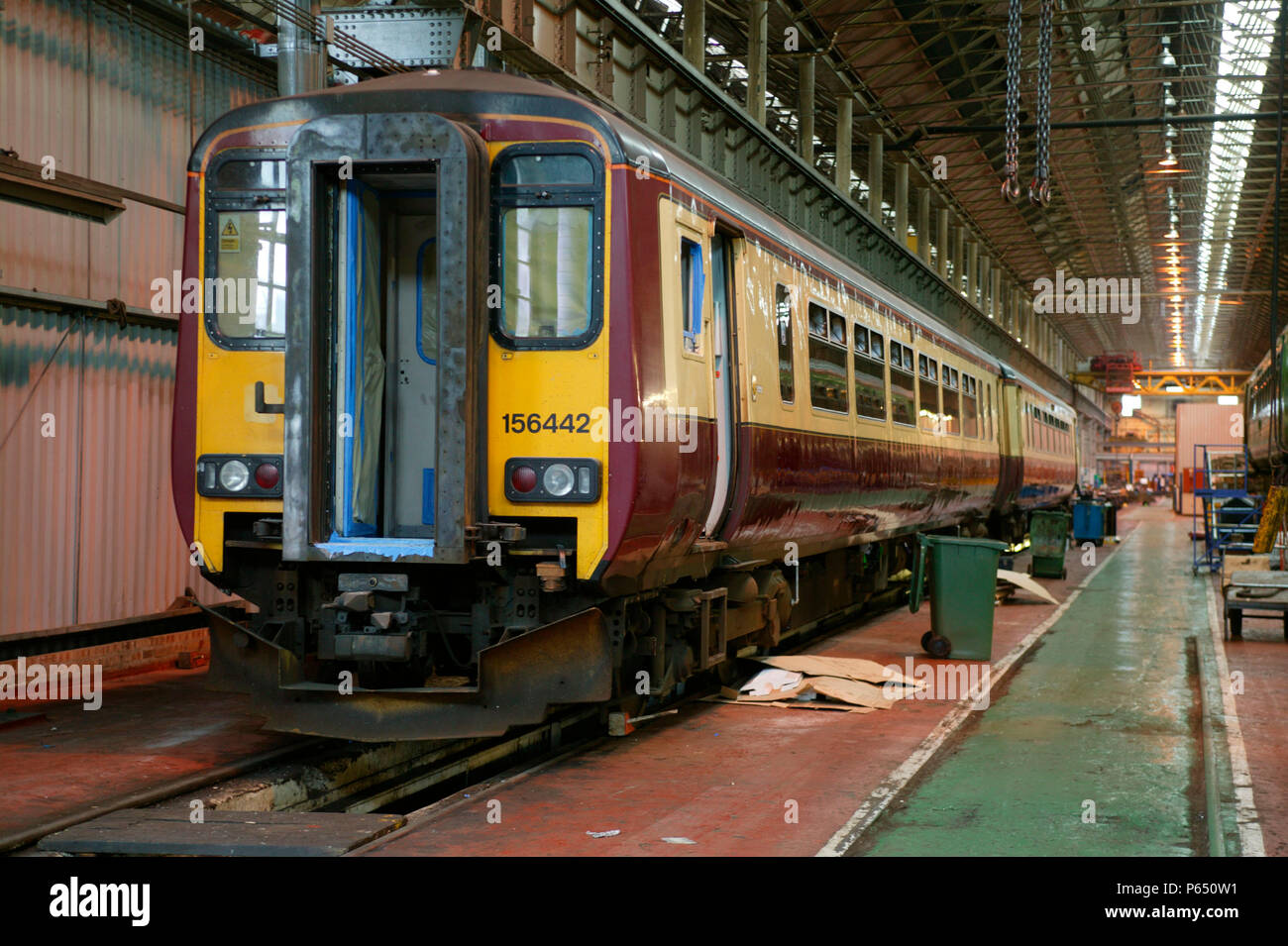A Class 156 DMU at Alstom Traincare's Springburn depot for ...