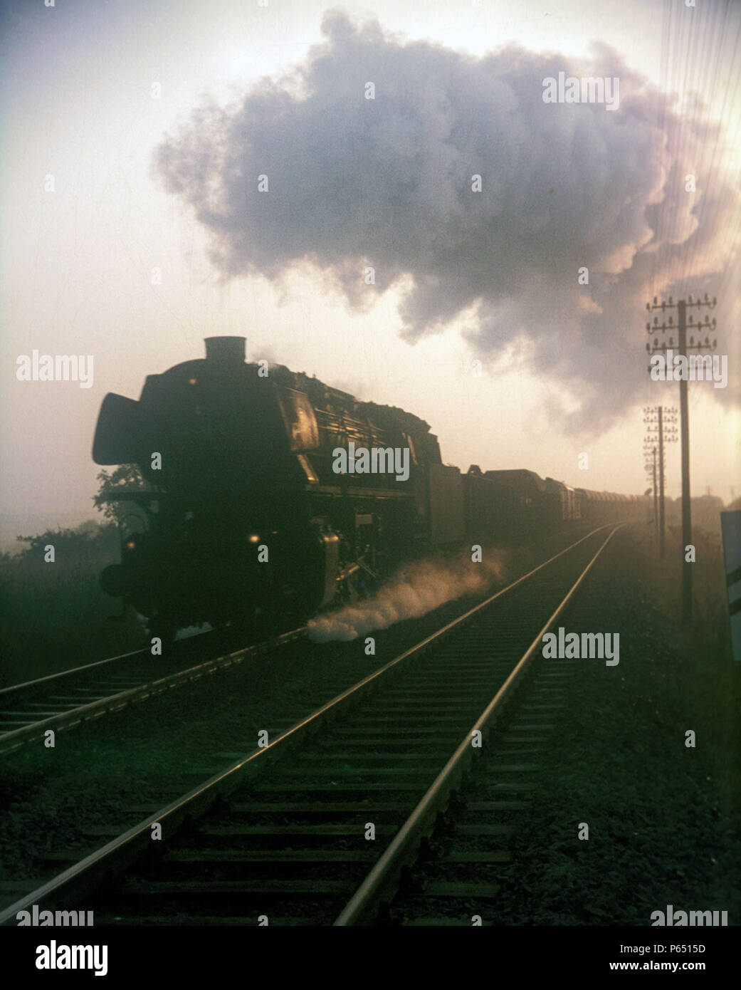 A German Railway's Class 44 3 cylinder 2-10-0 heads a freight train ...