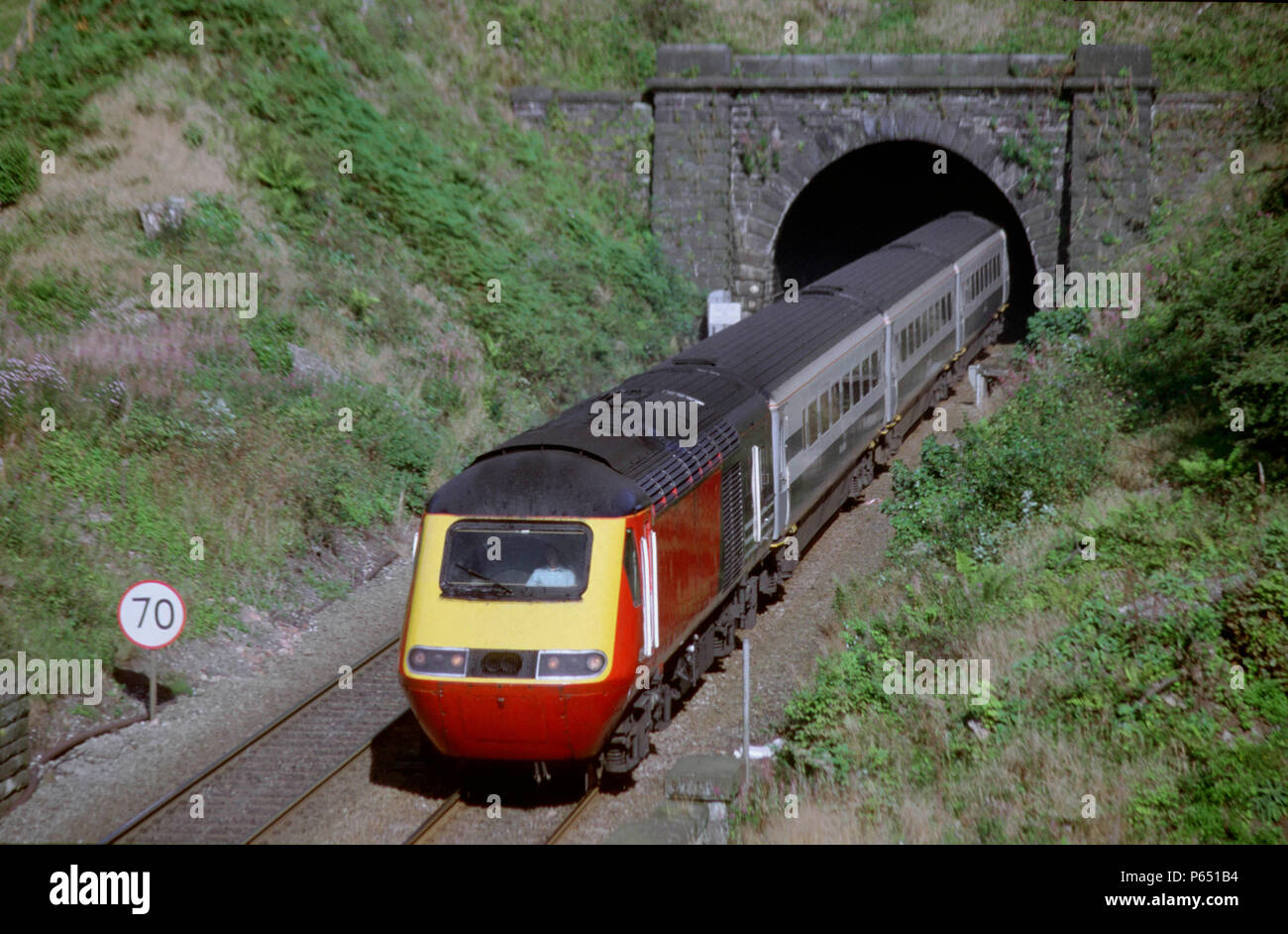 A Midland Mainline Rio service is seen here emerging from a tunnel on ...