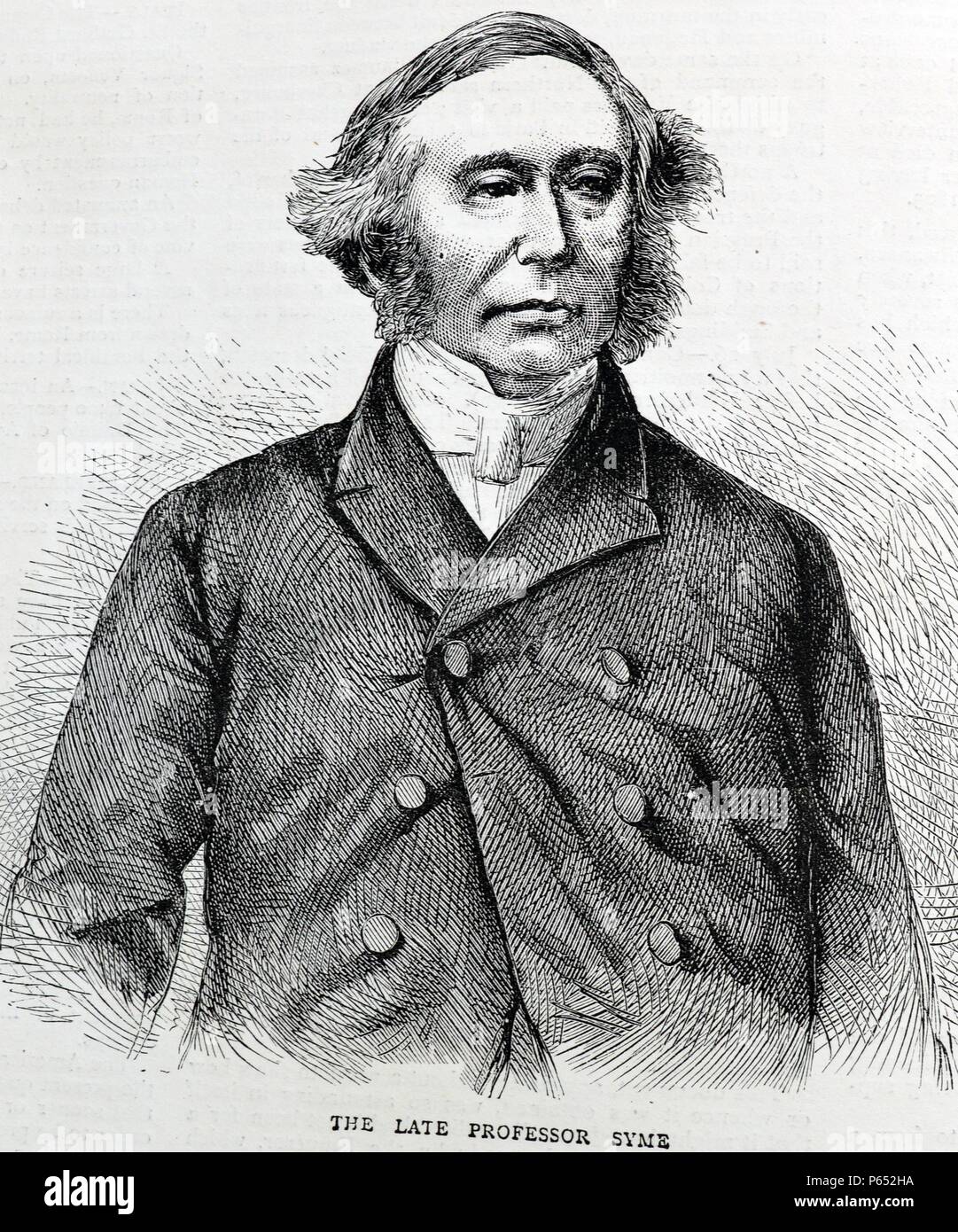Engraving of Professor James Syme (1799 - 1870) a pioneering Scottish ...