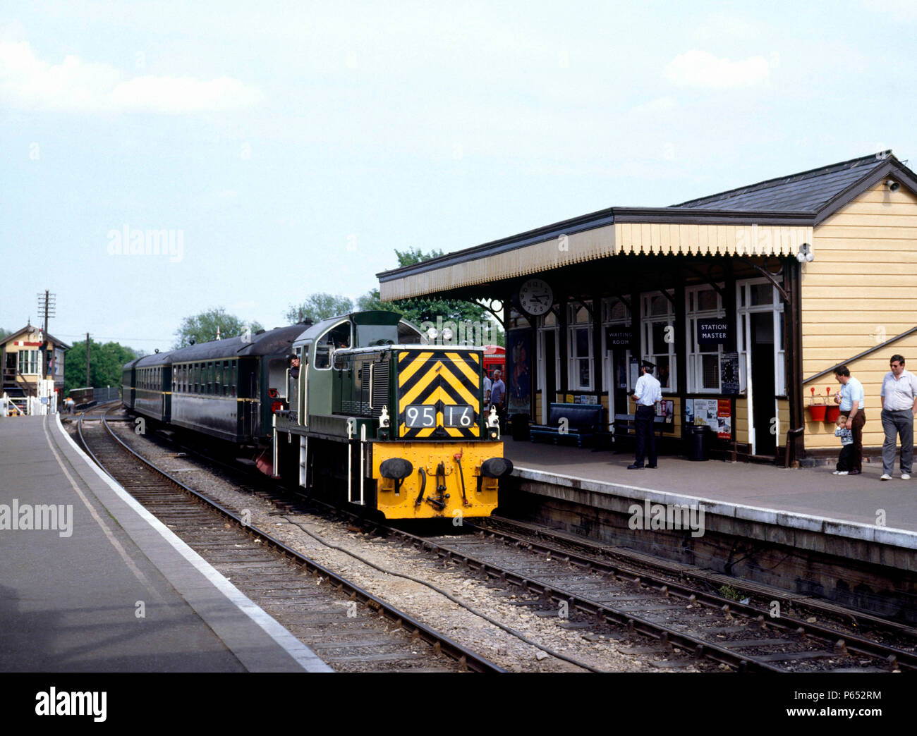 Nene Valley Railway. No.D9516 arrives a Wansford with the 15.50 service ...