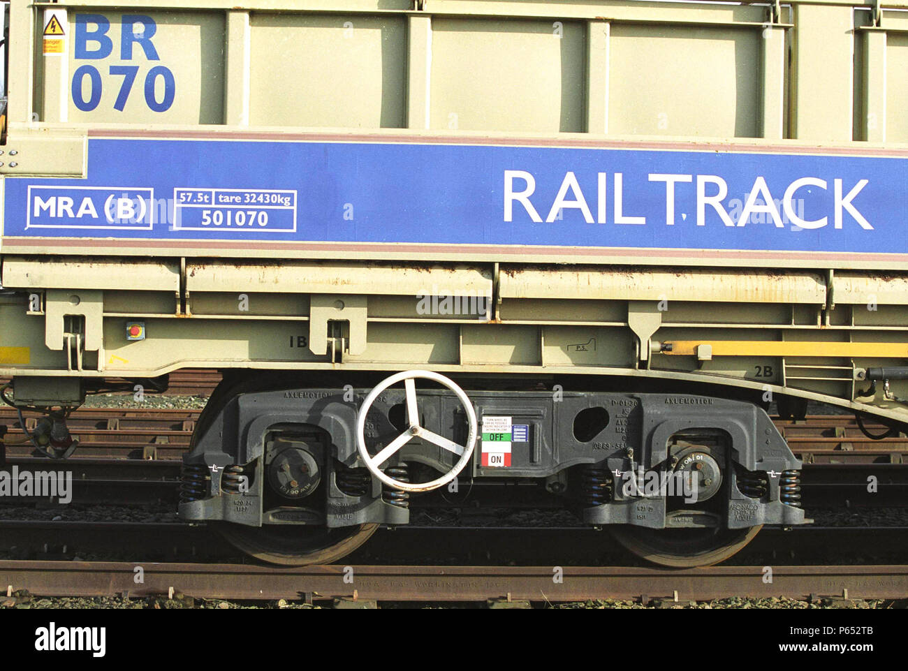 Network Rail's self discharging ballast wagon Stock Photo - Alamy