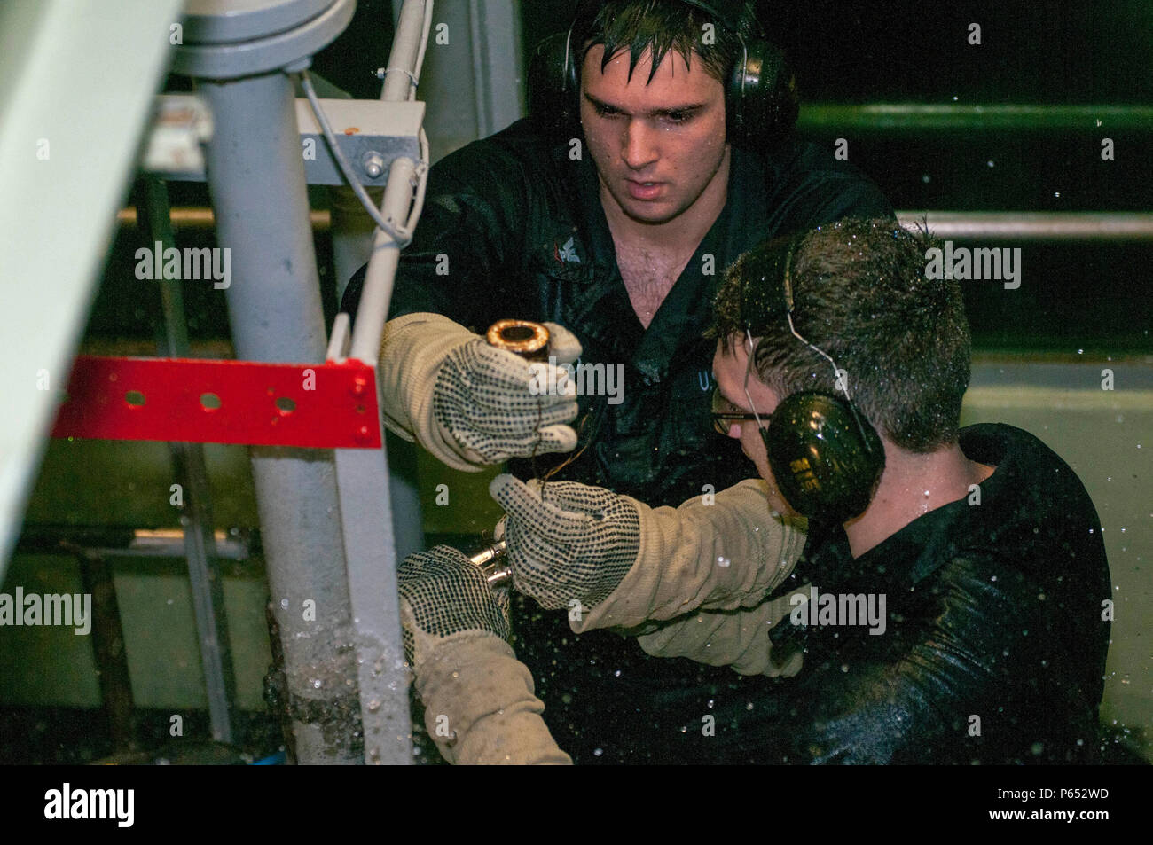 BANGOR, Wash. (May 11, 2016) – Sailors receive hands-on training inside ...