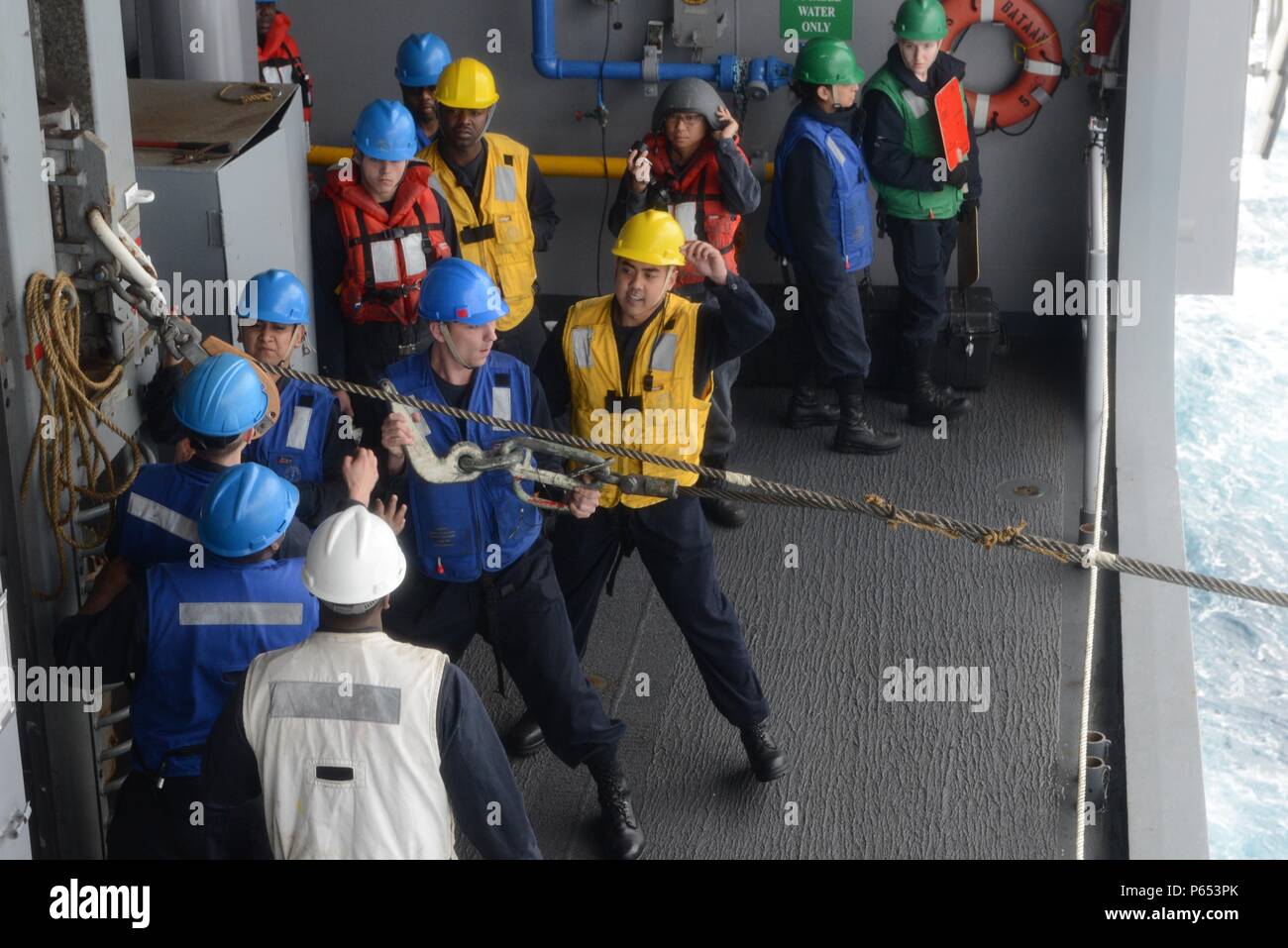 160413-N-UM082-033 ATLANTIC OCEAN (April 13, 2016) - Boatswain's Mate ...
