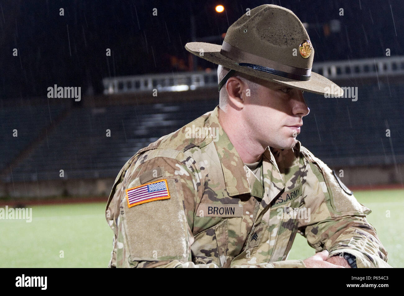 Sergeant David Brown, a U.S. Army Reserve drill sergeant with the 108th ...